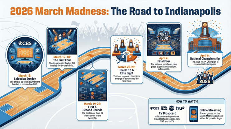 2026 March Madness Schedule: Dates, Locations, TV, Printable Bracket ...