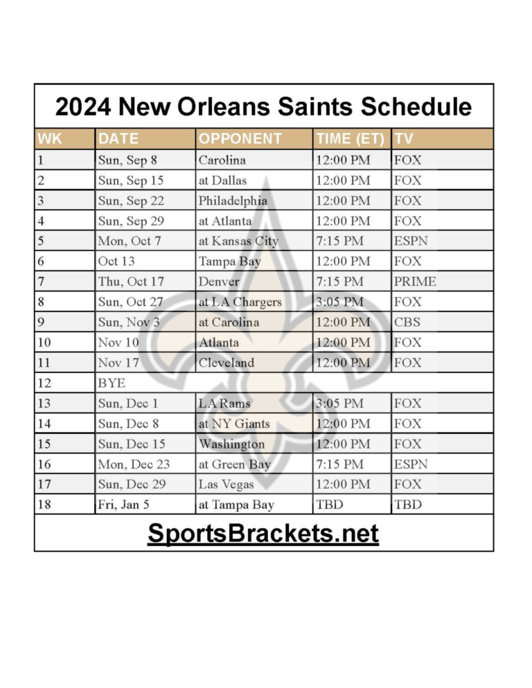 2024 NFL Draft Schedule - Sports Brackets