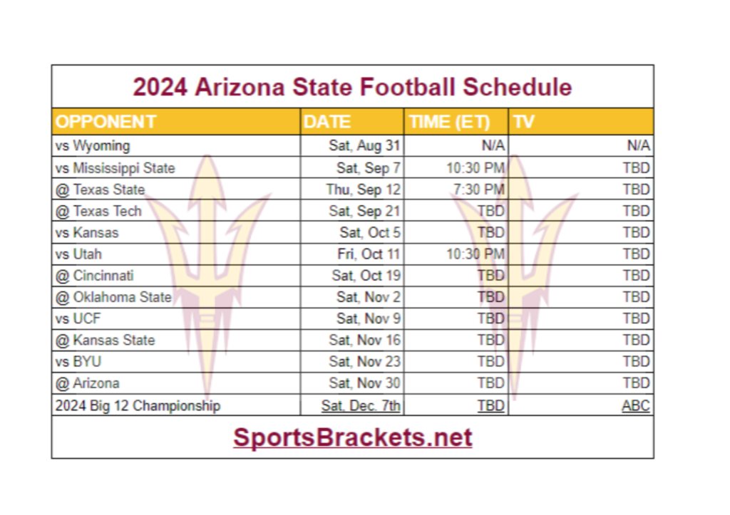 Printable 2024 Oregon Football Schedule; Matchups and TV Broadcast ...