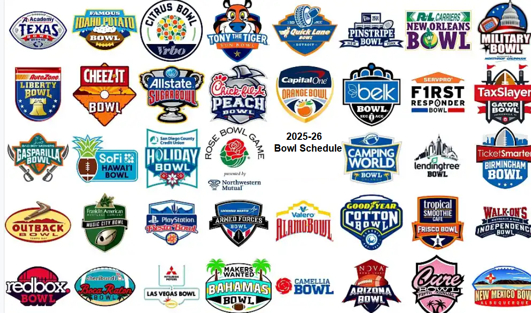 2025-26 College Football Bowl + Playoff Schedule: Games Tonight Through ...