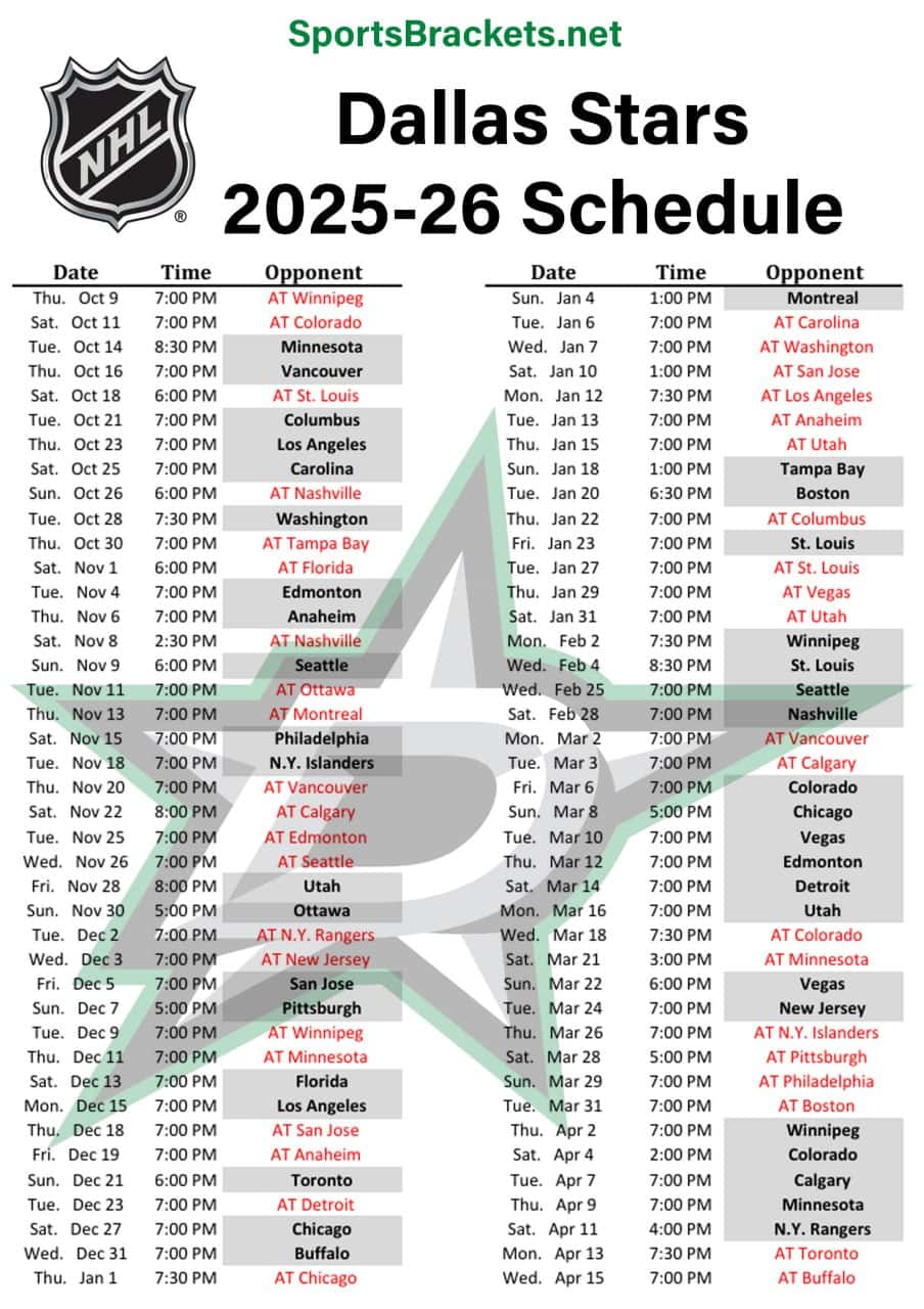 2026 Minnesota Wild Playoff Schedule: Round 1 vs. Dallas Stars