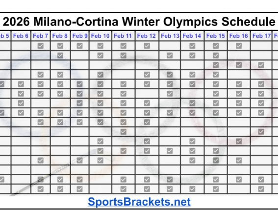 2026 Winter Olympics Schedule; Printable, Major Events - Sports Brackets