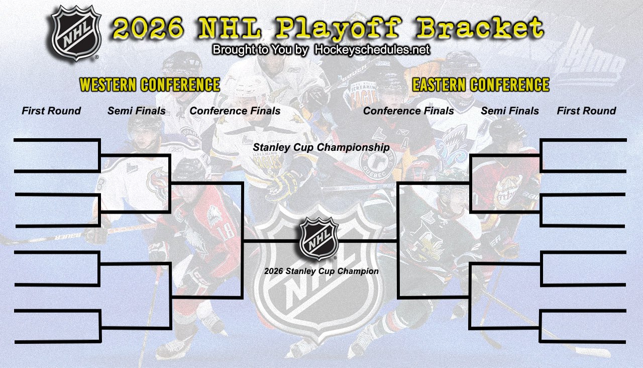 Printable 2026 NHL Playoff Bracket; Schedule and Matchups - Sports Brackets