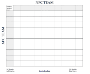 Free Printable Super Bowl Squares 2026: Patriots vs Seahawks 100-Square ...