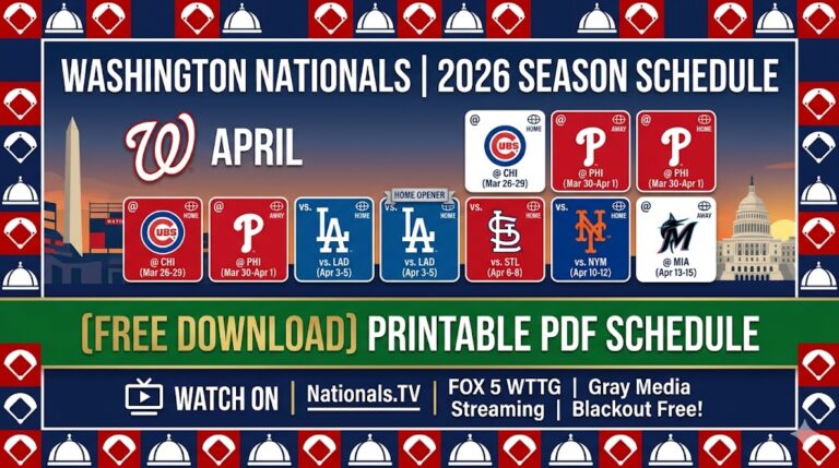 2026 Washington Nationals Schedule: The “$99 Media Solution” and How to ...
