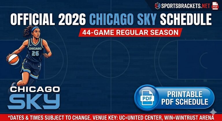 2026 Phoenix Mercury WNBA Schedule, Printable PDF with TV Schedule ...