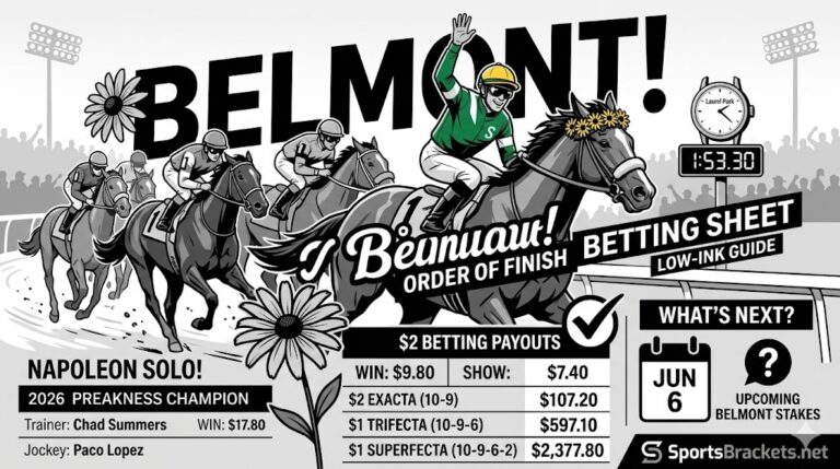 2026 Belmont Stakes Printable Betting Sheet: Low-Ink Office Pool Grid ...