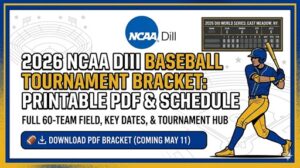 2026 NCAA Division III Baseball Tournament Bracket: Printable PDF ...