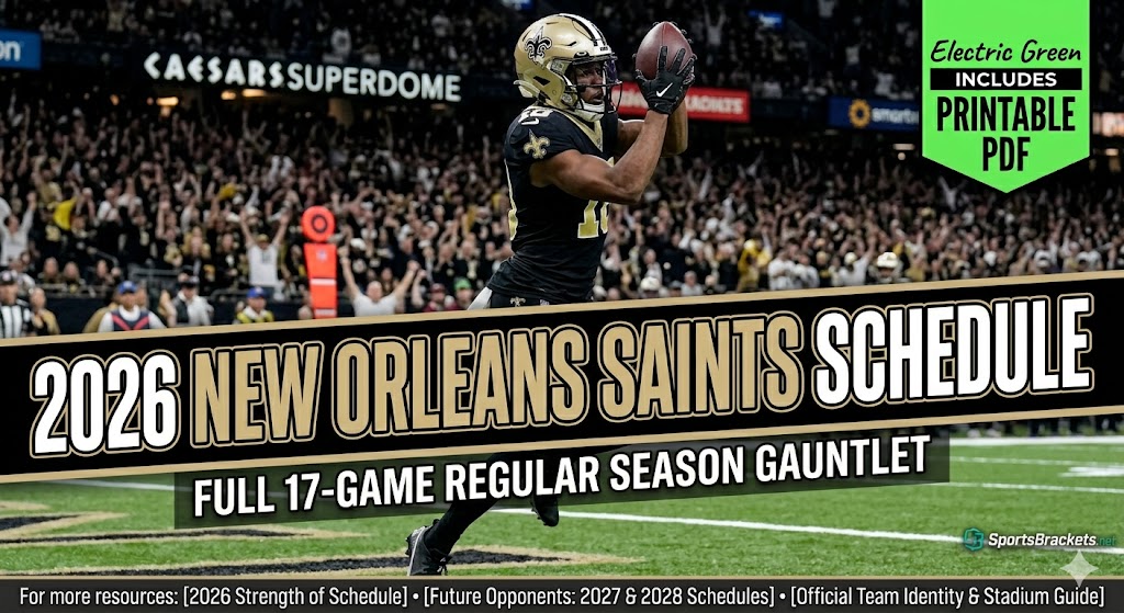 Printable 2026 New Orleans Saints Schedule: Opponents, TV Release, and ...