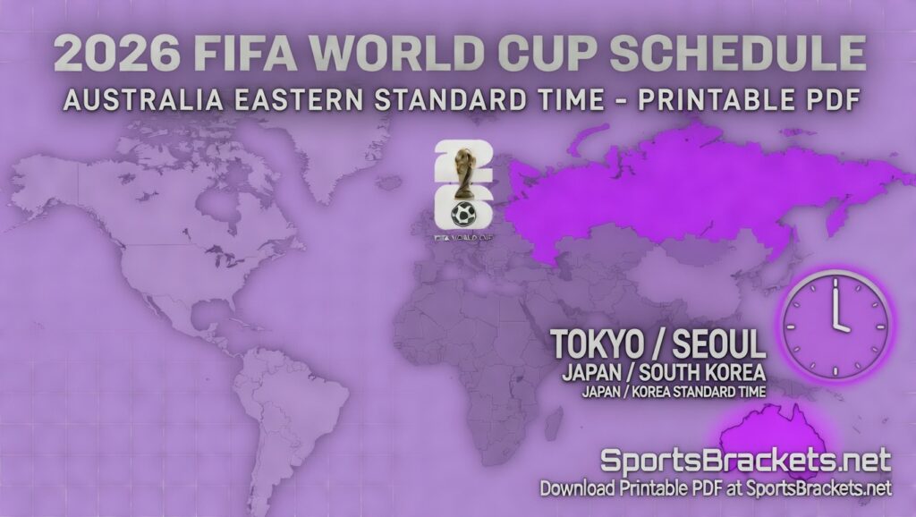 2026 World Cup Schedule: Printable PDF for Japan and Korea Standard ...