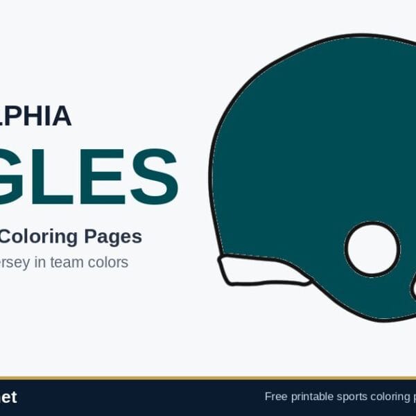 Philadelphia Eagles Coloring Pages: Free Printable Helmet & Jersey (PDF ...