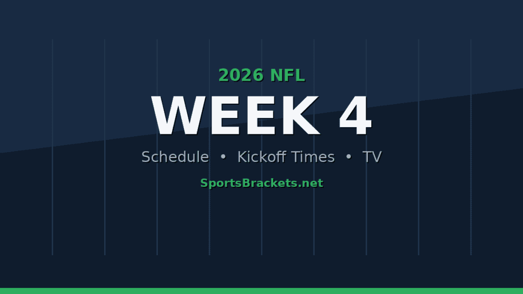 2026 Nfl Week 4 Schedule Games Kickoff Times And Tv